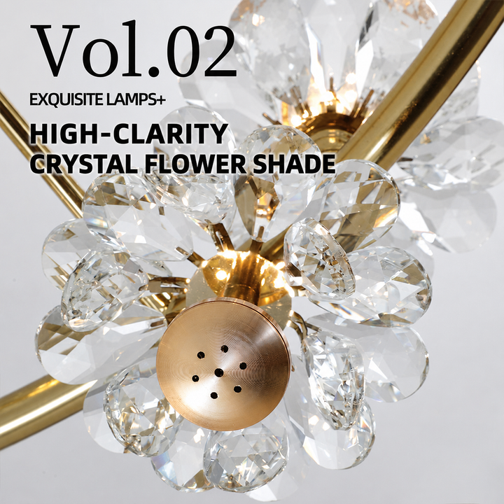 Gilded Crystal Branch Chandelier | Linear LED – Flora Arc – AXNINE LIGHT